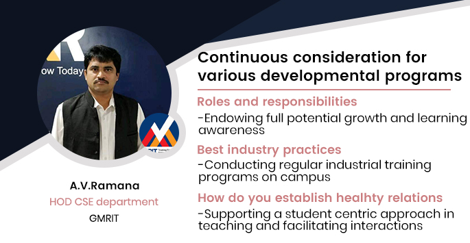 GMRIT: A.V.Ramana, HOD CSE department