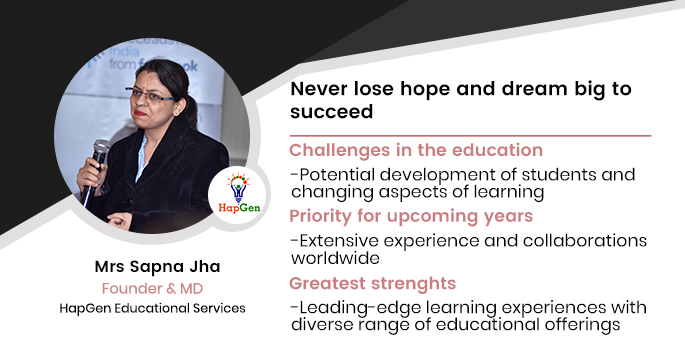 HapGen Educational Services: Sapna Jha, Founder & MD