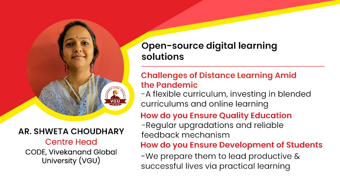 CODE, Vivekanand Global University: Ar. Shweta Choudhary, Centre Head