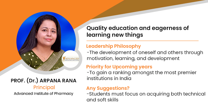 Advanced Institute of Pharmacy: Prof. (Dr.) Arpana Rana, Principal