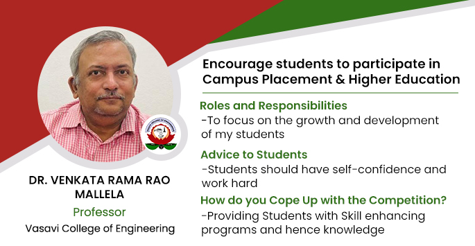 Vasavi College of Engineering: Dr. Venkata Rama Rao Mallela, Professor