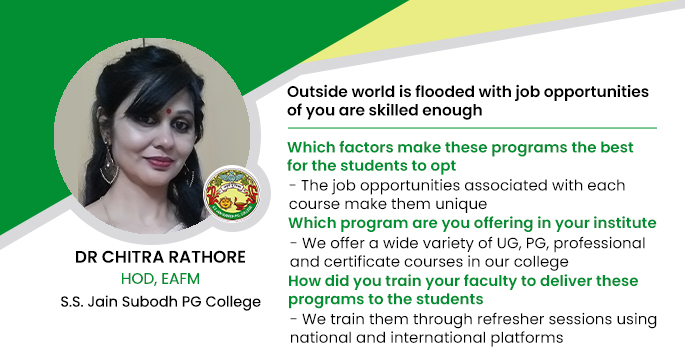 S.S. Jain Subodh PG College, Jaipur: Dr Chitra Rathore, HOD, EAFM