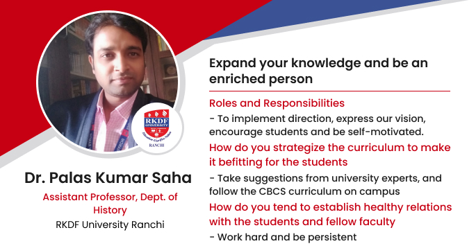 RKDF University Ranchi: Dr. Palas Kumar Saha, Assistant Professor, Dept ...