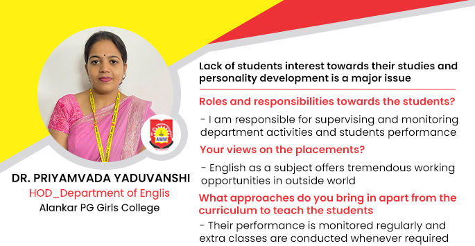 Alankar PG Girls College: Dr. Priyamvada Yaduvanshi, HOD-Department of ...