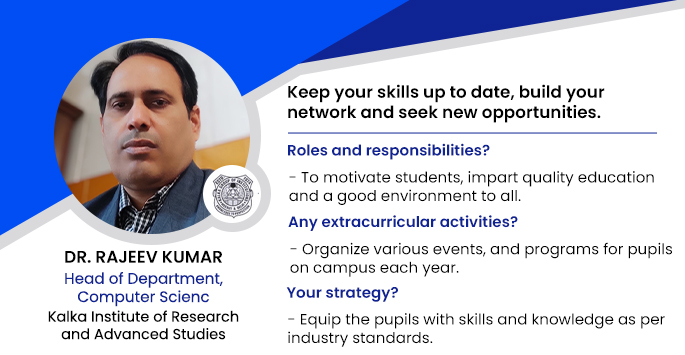 Kalka Institute of Research and Advanced Studies: Dr. Rajeev Kumar, Head of Department, Computer ...