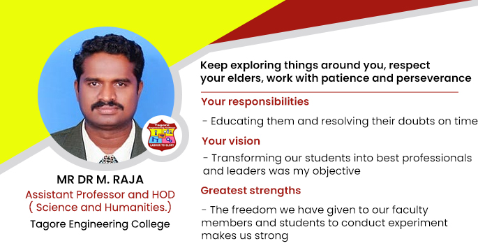 Tagore Engineering College: Mr Dr M. Raja, Assistant Professor and HOD ...