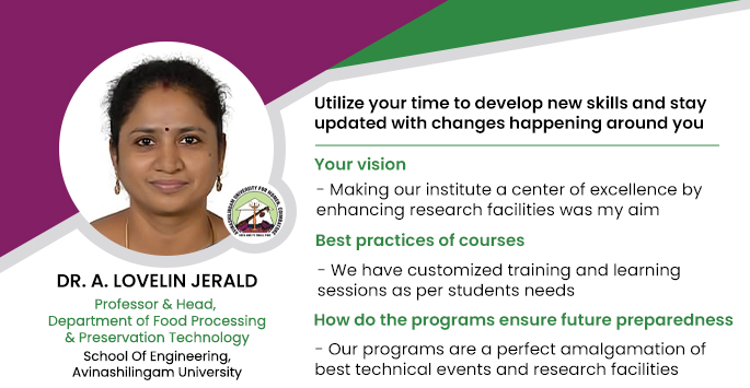 School Of Engineering, Avinashilingam University: Dr. A. Lovelin Jerald ...