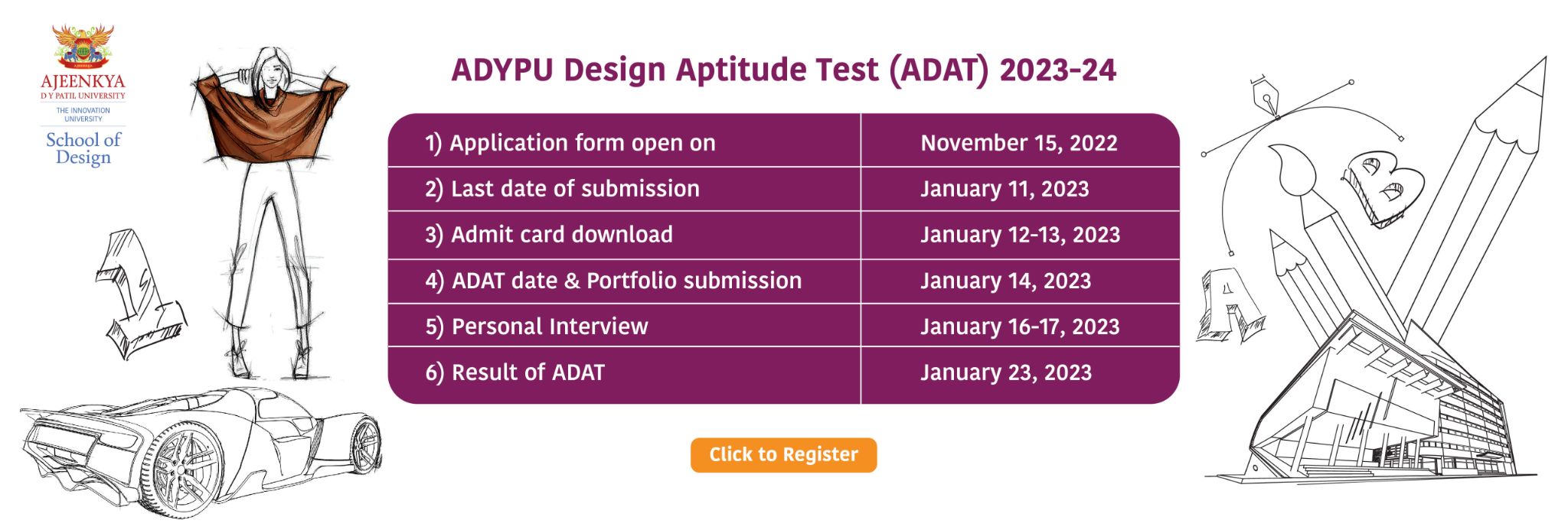 ADYPU DAT 2023: Application Window Open; Apply till January 11