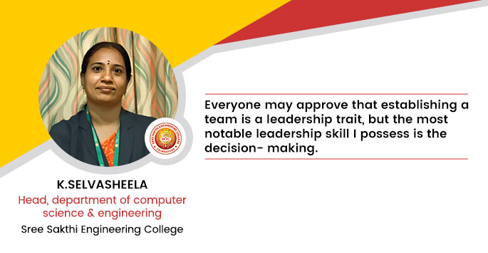 Sree Sakthi Engineering College: K.Selvasheela, Head, Department of Computer Science & Engineering