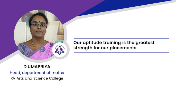 Dr. R. V. Arts and Science College: D. Umapriya, Head, Department of Maths