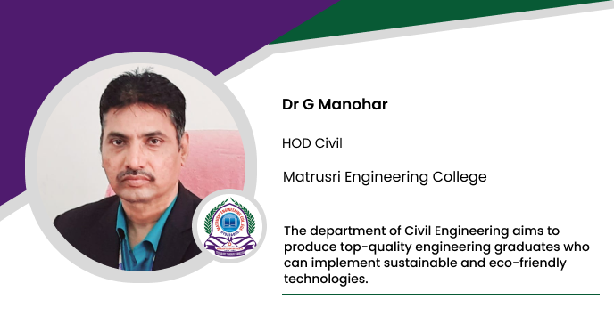 Matrusri Engineering College: Dr G Manohar, HOD Civil