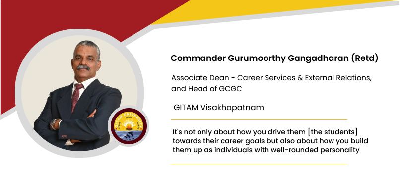 GITAM Visakhapatnam: Commander Gurumoorthy Gangadharan (Retd), Associate Dean - Career Services ...