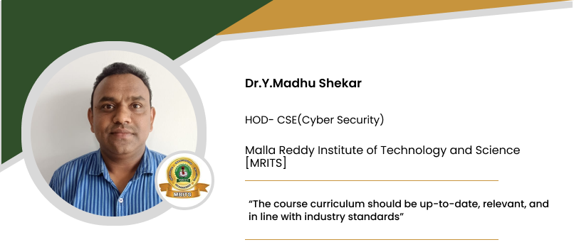 Malla Reddy Institute of Technology and Science: Dr.Y.Madhu Shekar, HOD- CSE(Cyber Security)