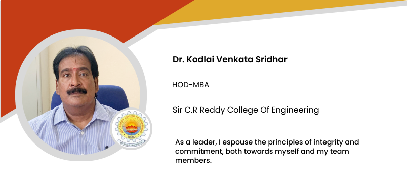 Sir C.R Reddy College Of Engineering: Dr. Kodlai Venkata Sridhar, HOD-MBA