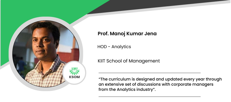 KIIT School of Management: Prof. Manoj Kumar Jena, HOD - Analytics