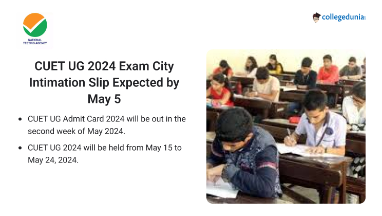 CUET UG 2024 Exam City Intimation Slip Expected by May 5