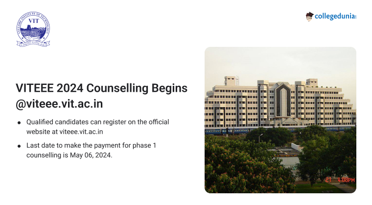 VITEEE 2024 Counselling Begins @viteee.vit.ac.in; Check Schedule Here