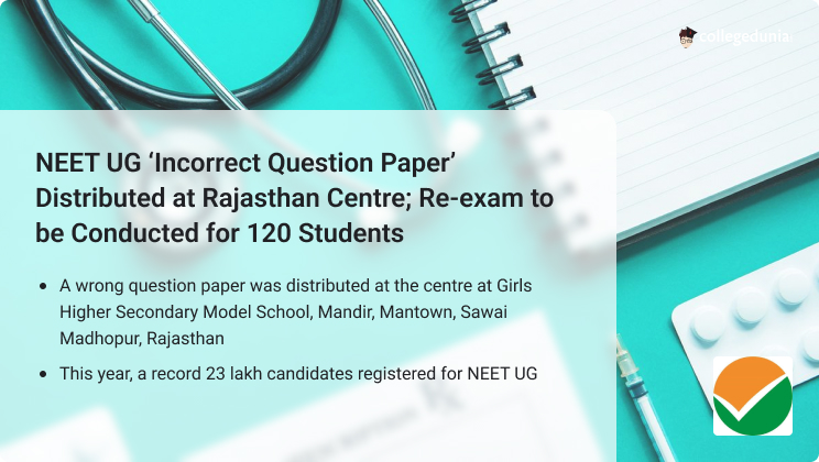 NEET UG ‘Incorrect Question Paper’ Distributed at Rajasthan Centre; Re ...