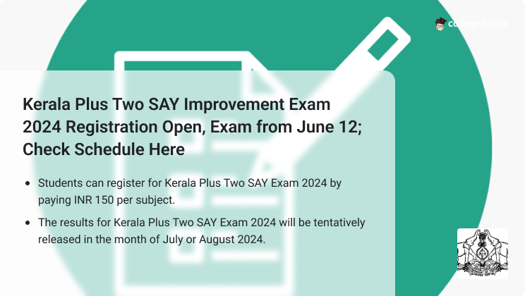 Kerala Plus Two SAY Improvement Exam 2024 Registration Open, Exam from ...