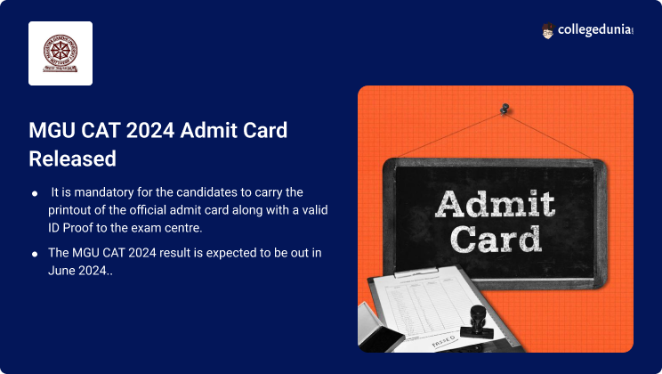 Mgu Cat 2024 Admit Card Released Check Details Here