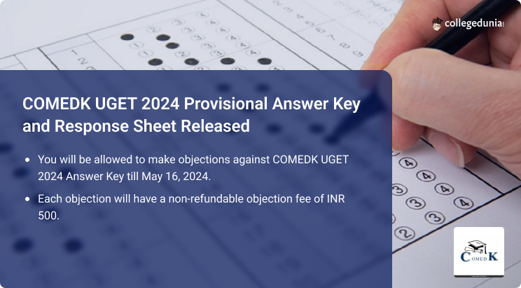 COMEDK UGET 2024 Provisional Answer Key and Response Sheet Released ...
