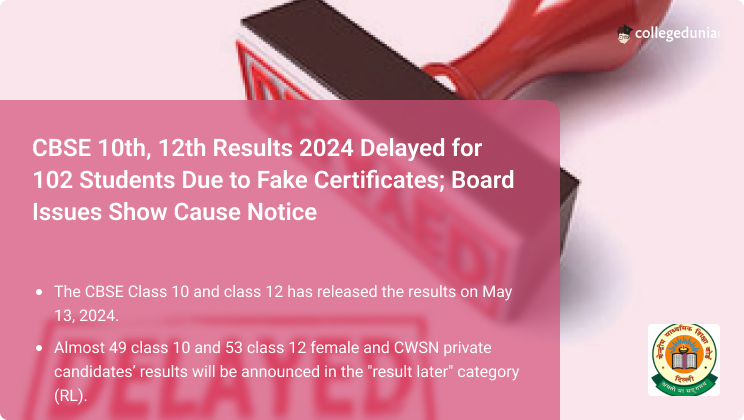 CBSE 10th, 12th Results 2024 Delayed for 102 Students Due to Fake ...