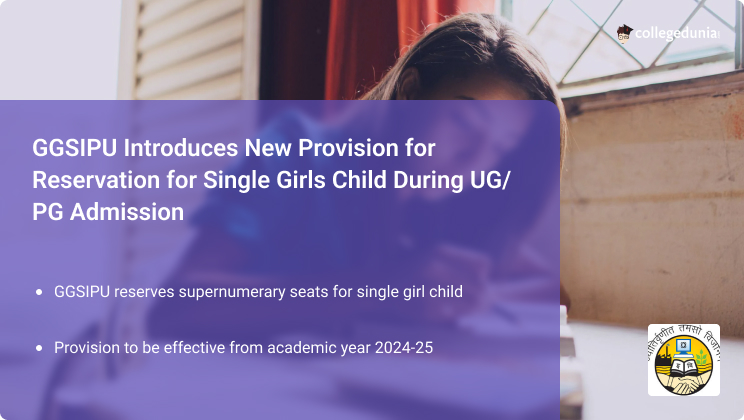 GGSIPU Introduces New Provision for Reservation for Single Girls Child ...