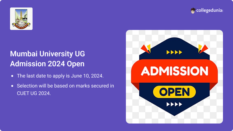 Mumbai University UG Admission 2024 Open, Apply till June 10