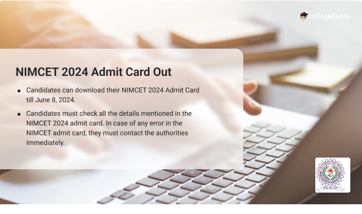 NIMCET 2024 Admit Card Out @nimcet.in; Get Download Link Here