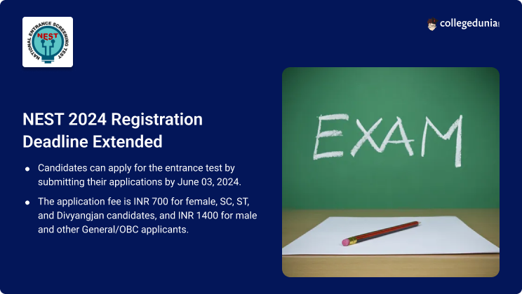 NEST 2024 Application Deadline Extended till June 3, Exam on June 30; Get Direct Link Here