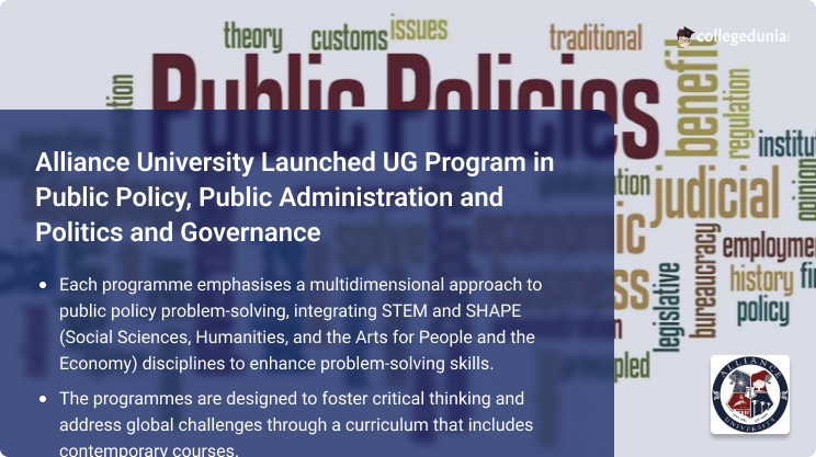 Alliance University Launched UG Program in Public Policy, Public ...