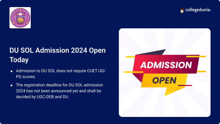 DU SOL Admission 2024 Open @soladmission.samarth.edu.in; Check ...