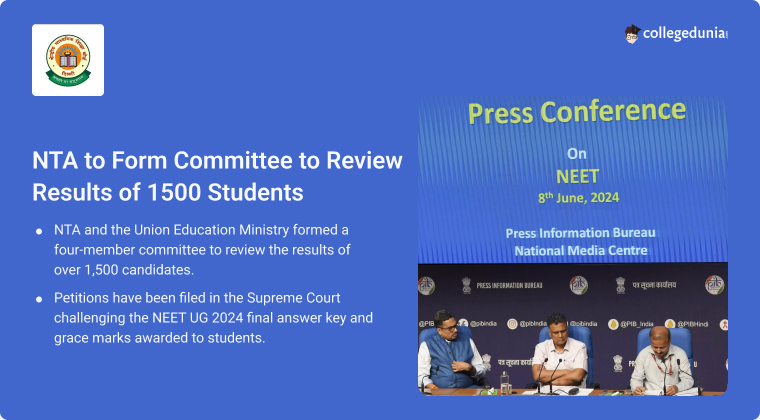 NEET UG 2024 Result Controversy Update: NTA to Form Panel to Review ...