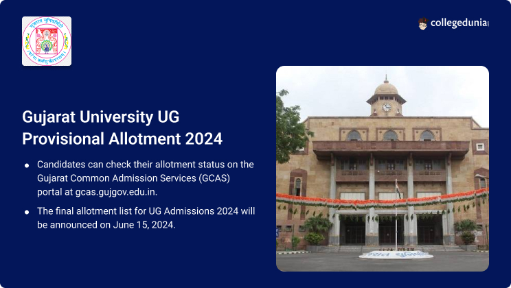 Gujarat University UG Provisional Allotment 2024 Released; Check Direct ...