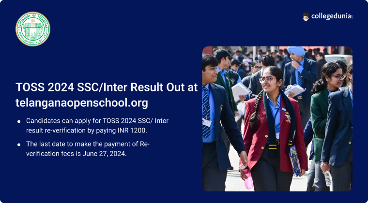 Telangana Open School SSC, Inter Results 2024 Declared, Check TOSS Results 2024 Here