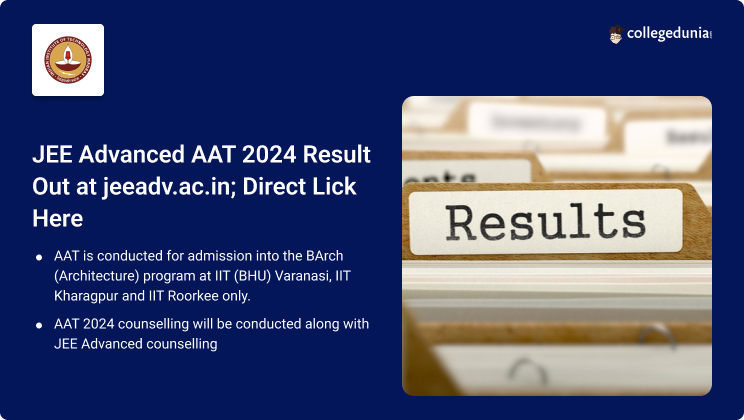 JEE Advanced AAT 2024 Result Out @jeeadv.ac.in; Direct Link Here
