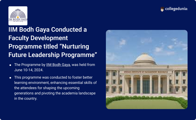 IIM Bodh Gaya Conducted a Faculty Development Programme titled “Nurturing Future Leadership ...