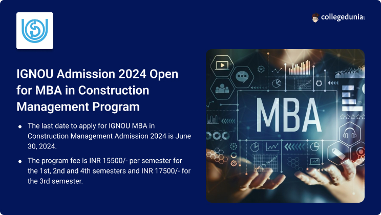 IGNOU Admission 2024 Open for MBA in Construction Management Program ...