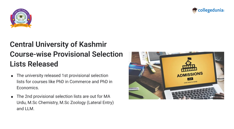 Central University Of Kashmir Provisional Selection List 2024 Out