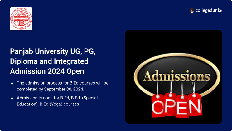 Panjab University Admission 2024 Open for B.Ed. Program @chandigarhbed ...