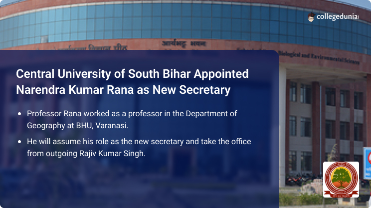 Central University of South Bihar Appointed BHU Professor Narendra ...
