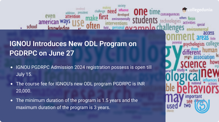 IGNOU Launches a New Course on PGDRPC, Check Eligibility, Fees and ...