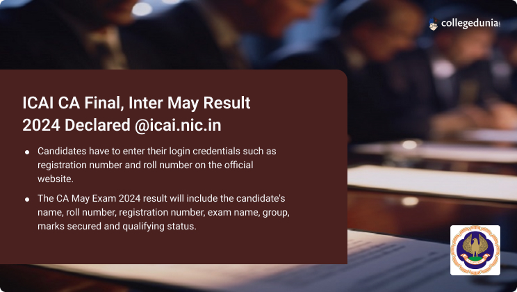 ICAI CA Final, Inter Result 2024 Out @icai.nic.in; Get Toppers List ...