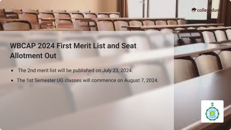 WBCAP 2024 First Merit List and Seat Allotment Out ; Check Direct Link Here