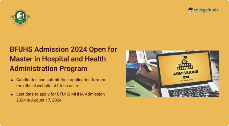 BFUHS MHHA Admission 2024 Open; Apply till August 17, 2024