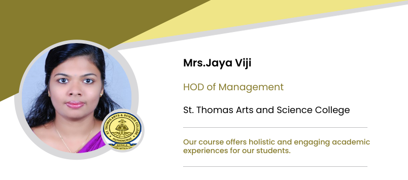 St. Thomas Arts and Science College: Mrs.Jaya Viji, HOD of Management