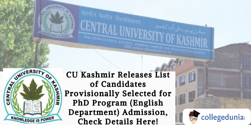 CU Kashmir Releases List of Candidates Provisionally Selected for PhD ...