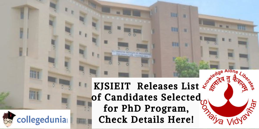 KJSIEIT Releases List of Candidates Selected for PhD Program, Check ...