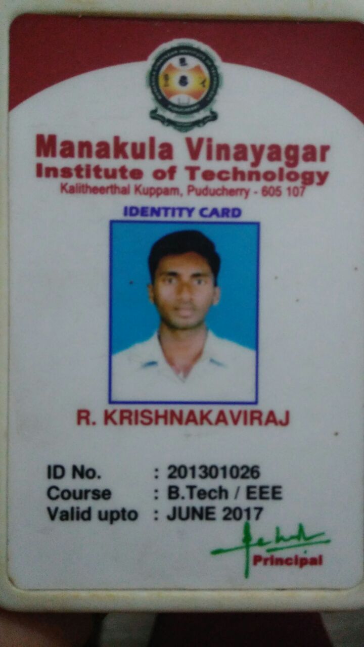 Krishna Kavi Raj's Review On Manakula Vinayagar Institute Of Technology ...