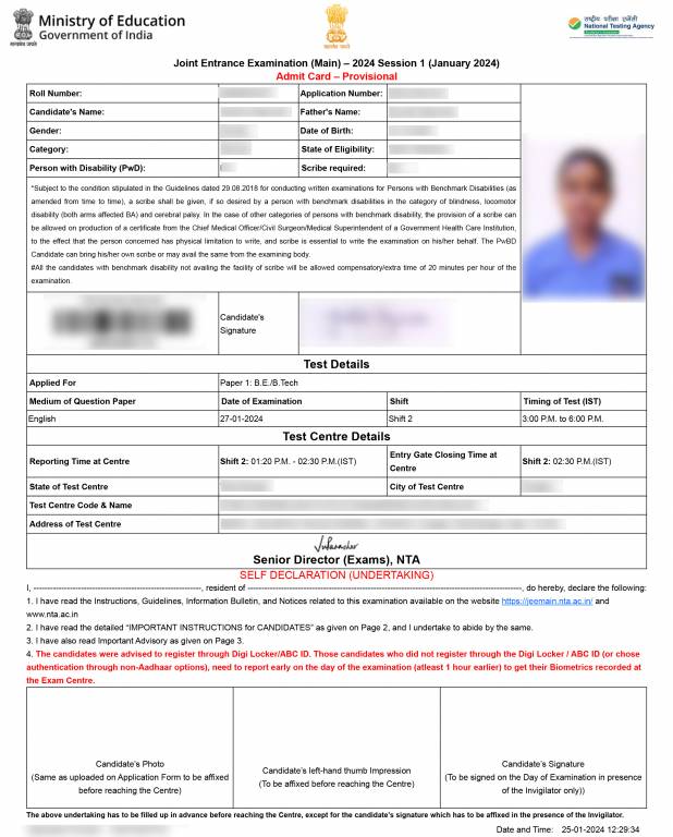 JEE Main Admit Card 2025 Session 2 (OUT) Live Updates: Download Session ...